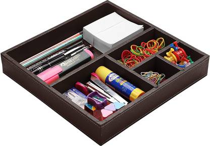 Flipkart.com | SAVROS 5 Compartments MDF Desk Organizer Tray for Office ...