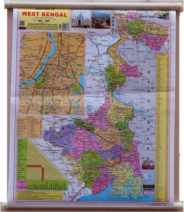 West Bengal Political Map (English) 18*23 Paper Print - Educational ...