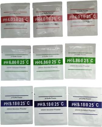 MERRITO 9 Pcs Ph Buffer Solution Powder Ph Test Meter Measure ...