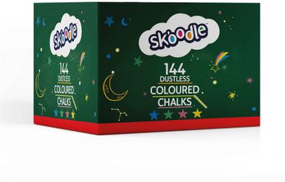 SKOODLE 144 Pieces Premium Quality Dustless Non-Toxic Multi Color And ...