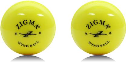 zigma Cricket Wind Ball Neon Yellow (Pack of 2) Cricket Rubber Ball ...
