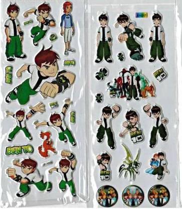 Super Easy 0.7 cm Ben10 Character Puffy 3D Cute Funny Stickers (5 ...