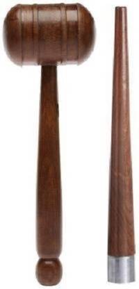 Fitdex Cricket Bat Knocking Hammer+ Wooden Cone, Wooden Bat Mallet ...