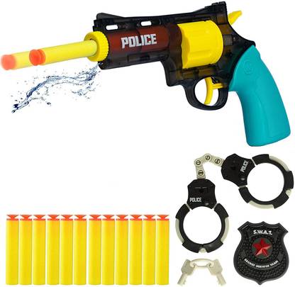 NSHIVA 2 in 1 magic blaster police gun with soft foam dart bullets ...