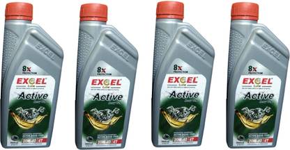 Excel lube Active Heavy Duty 20W-40 4T 900ml (Pack of 4) Full-Synthetic ...