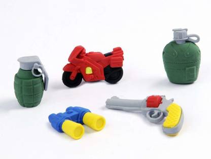 Flipkart.com | COI 3D Eraser Bomb Gun Bike Set Pencil ERASERS for Kids ...