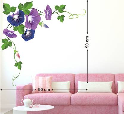 Zampyy 90 cm Sangu Flower Plant| Wall Stickers |PVC Vinyl| Non-Reusable ...