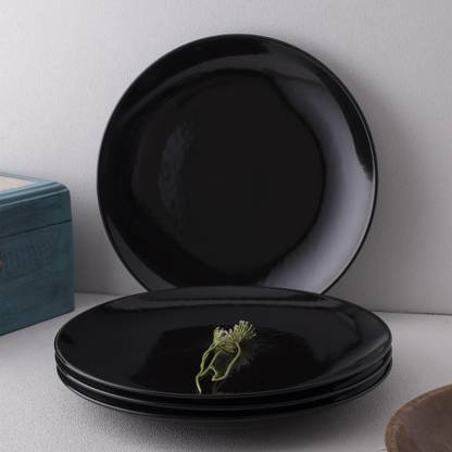 Ariane Fine Porcelain Glossy Black Urmi Full Plate Dinner Plate Price ...