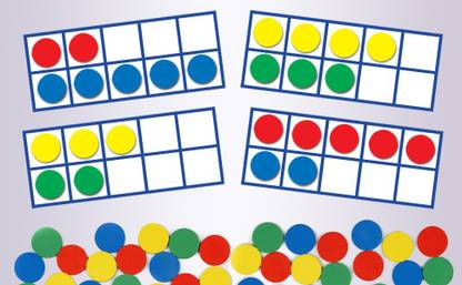 Edulearnable 100 PCS Colour counters with Ten Frames - Math ...