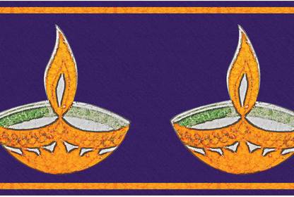 WALLDESIGN 304.8 cm Decorative Artistic Deepa Rangoli Wall Border ...