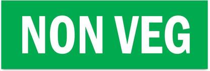 Mindcraftz Non Veg Sign Board Sticker Green color Pack of 3 | 12 x 4 ...