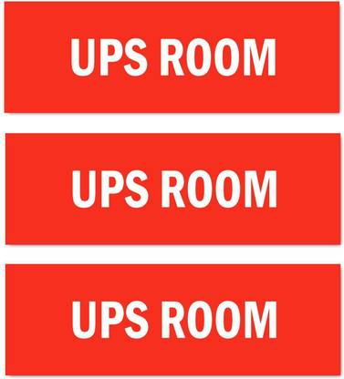 Mindcraftz UPS Room Sign Board Sticker Red color Pack of 3 | 12 x 4 ...