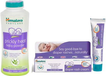 HIMALAYA PRICKLY HEAT BABY POWDER 200 G WITH DIAPER RASH CREAM 20 G ...