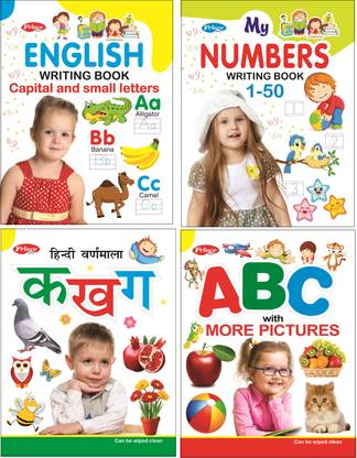 Numbers 1-50 Writing Book, Hindi Alphabets Learning Book, English ...