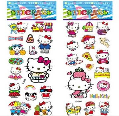 Super Easy 1 cm Hello Kitty Character Puffy 3D Cute Funny Stickers ( 10 ...