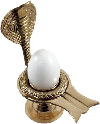 Neo Classic White Shaligram Shiva Ling / Shivling with Brass Jalahari ...