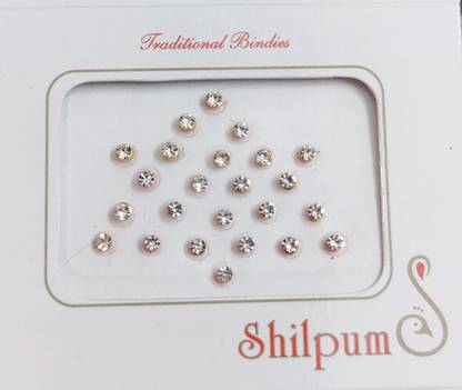 Shilpum Stores Beautiful Single Stone Small Size White Color Bindis ...