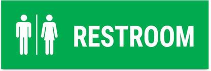 Mindcraftz Rest Room Sign Board Green color Pack of 3 | 12 x 4 inches ...