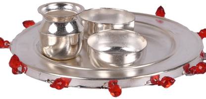 Ritz pooja thali Silver Plated Price in India - Buy Ritz pooja thali ...