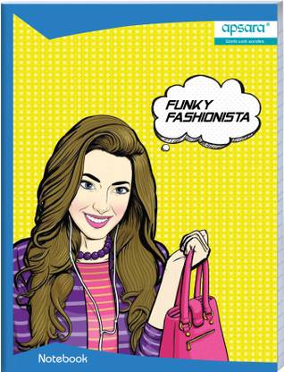 APSARA Funky Fashionista A4 Notebook Single Line 240 Pages Price in ...