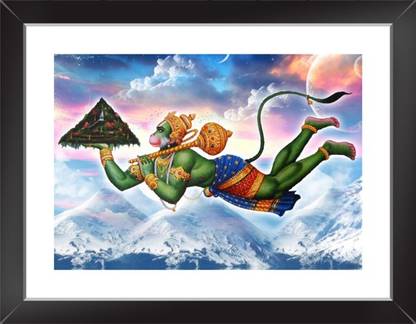 Hanuman Ji Wall Poster With Framed For Home And office Décor Print on ...