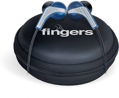Fingers Sound Boomerang Earphone With Mic ( Imperial Blue + Silver ...