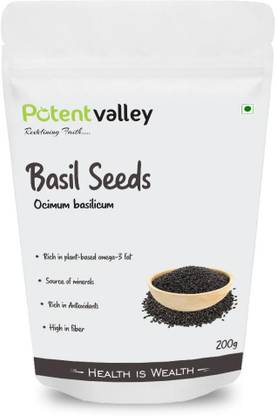 Potentvalley 100%Raw 200g Basli seeds (Sabja Seeds Falooda Seeds) use ...