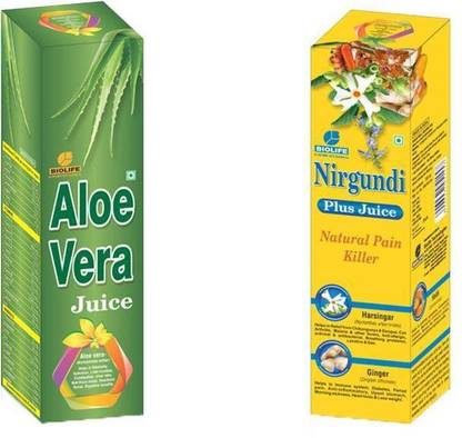 BIOLIFE Aloe Vera and Nirgundi Juice - 700 ML(Pack of 2) Price in India ...