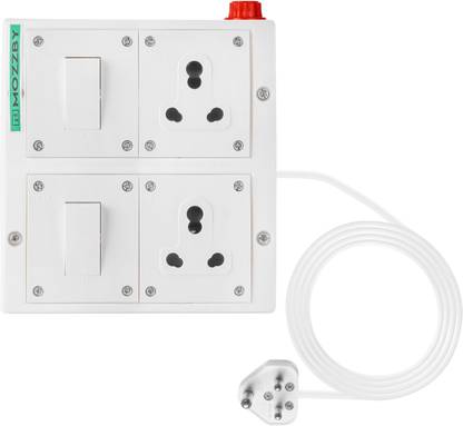 MOZZBY Extension Board 16 Amp with Long Wire 2 Meter (1.5) MM 2 Socket ...