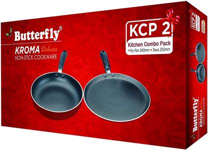 Butterfly Kroma KCP-2 Deluxe Induction Bottom Non-Stick Coated Cookware Set Price in India - Buy ...