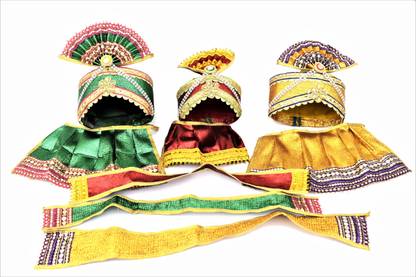 Real Craft Jagannath, Balabhadra, Maa Subhadra 8 Inch,Pagadi Dress Set ...