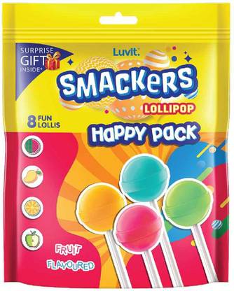 LuvIt Smackers Fruit Flavoured Lollipops | 4 exciting Flavours