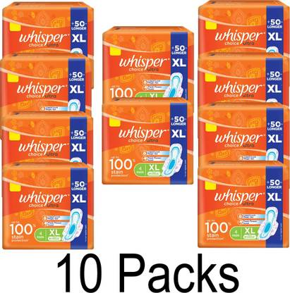 Whisper CHOICE ULTRA XL WITH WINGS 4 PADS X 10 PACK Sanitary Pad | Buy ...