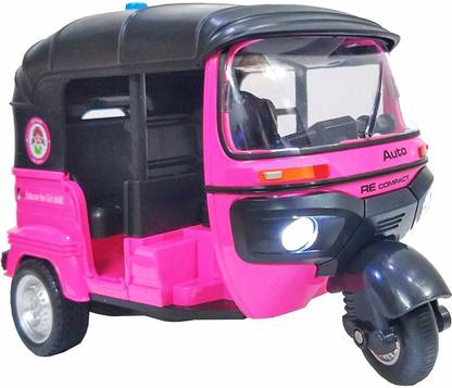 LIBRA New Pink Auto Rickshaw Toy with Light and Sound for Kids ( set of ...