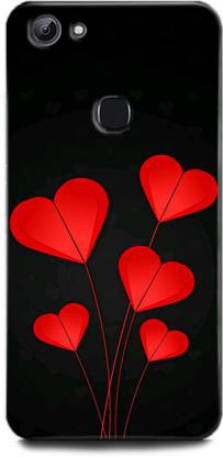 Wall Art Back Cover for Vivo Y81, 1803/PD1732BF HEART, LOVE, BLACK, RED ...