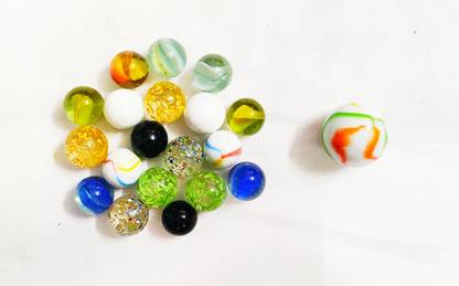 D'Mega Mart Mix 50 + 1 Playing Glass Marbles Marble Goti . Contains 50 ...