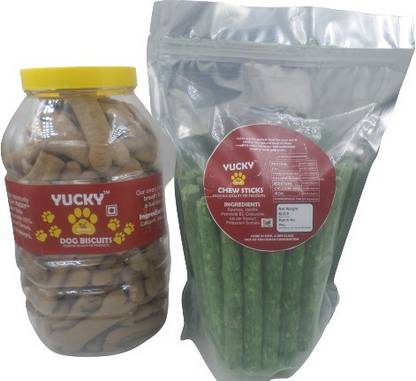 Yucky Dog Chicken Biscuit 700 Gm Pack Adult With 700 Gm Mint Veg Munchy ...