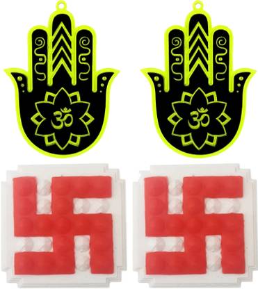 Divya Mantra Swastik Pyramid Vastu Plate Door Sticker Hamsa Hand Nazar ...