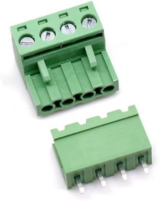 SunRobotics PCB Mount Screw Terminal Connector 4 Pin with Socket 5 Pcs ...