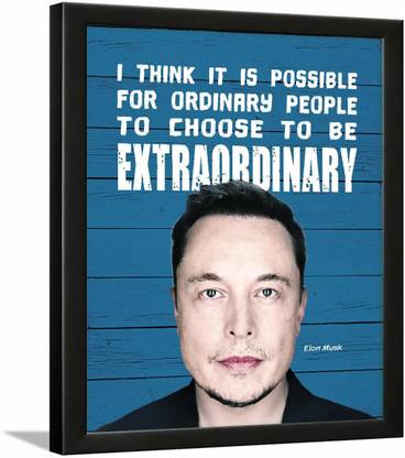 Elon Musk Framed Posters - Motivational Quotes Frames - Poster With ...