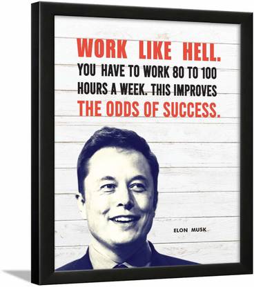 Elon Musk Framed Posters - Motivational Quotes Frames - Poster With ...