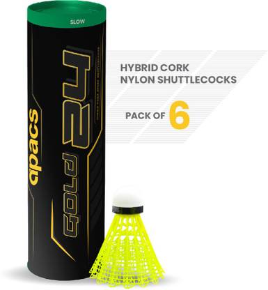 apacs Gold 24 Hybrid Cork Nylon Shuttlecock (6 in 1) Nylon Shuttle ...