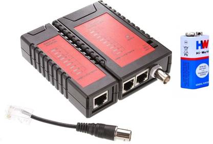MME RJ45 RJ11 LAN Network Cable Tester with BNC (with 9V Battery) Wired ...