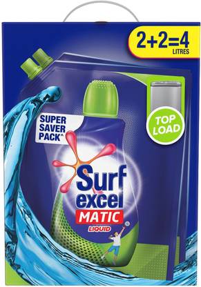 Surf excel Matic Liquid Detergent Top Load 2+2 ltr Carton Liquid ...