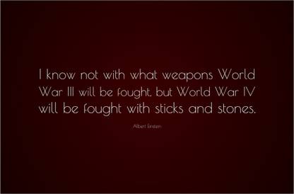 World War Albert Einstein Quote Poster Paper Print - Quotes ...