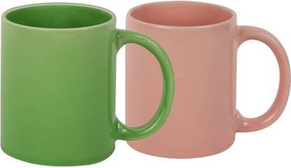 MINISO Ceramic Cup 320ml 2 Packs (Green,Pink) Ceramic Coffee Mug Price ...