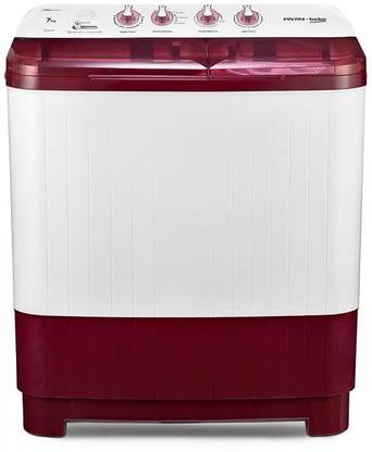 Voltas Beko 7 kg Semi Automatic Top Load Washing Machine Red, White ...