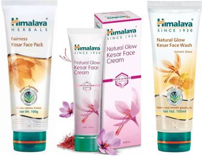 HIMALAYA natural glow kesar face pack 100g natural glow kesar cream 50g ...