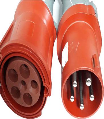 PRUDENT Indus-Plug Socket-5PIN-3 Phase-63Amp-Male Female Power Cable ...