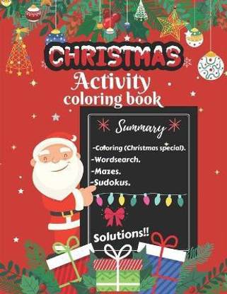 Christmas Activity coloring book-Christmas coloring-word search-mazes ...